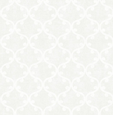 SK Filson White Damask Wallpaper