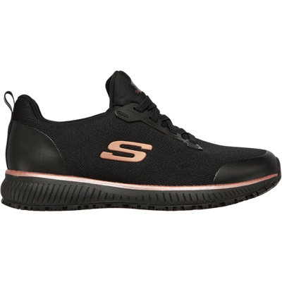 SKECHERS SQUAD SR OCCUPATIONAL SHOE BLACK/ROSE GOLD