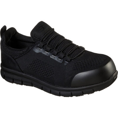 Skechers Synergy Omat Safety Trainer Black | DIY at B&Q