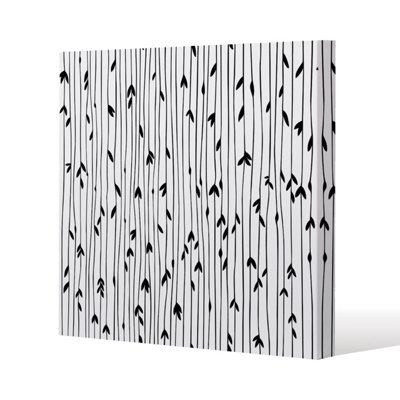 sketchy leaves scattered on hand drawn lines on white background ...