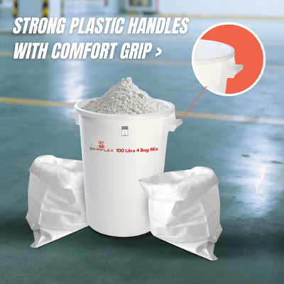 Skimflex 50L Mixing Bucket Heavy Duty Plastic Builders Tub for Plaster ...