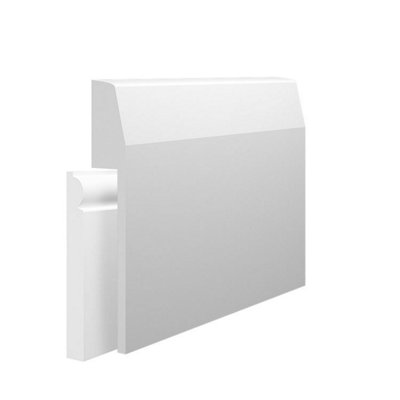 Skirting World Chamfer Round MDF Skirting Board Cover - 195mm x 25mm x ...