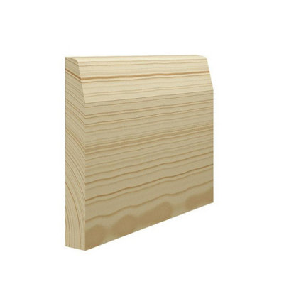 Skirting World Chamfer Round Pine Skirting Board - 169mm x 21mm x 4200mm, unprimed, no rebate
