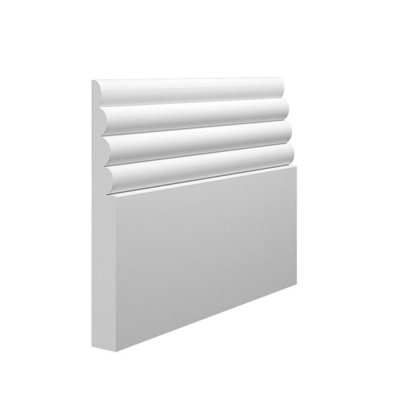 Skirting World Cloud MDF Skirting Board - 145mm x 18mm x 4200mm, Primed ...