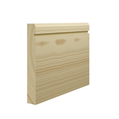 Skirting World Grooved 1 Chamfered Pine Skirting Board - 94mm x 21mm x ...