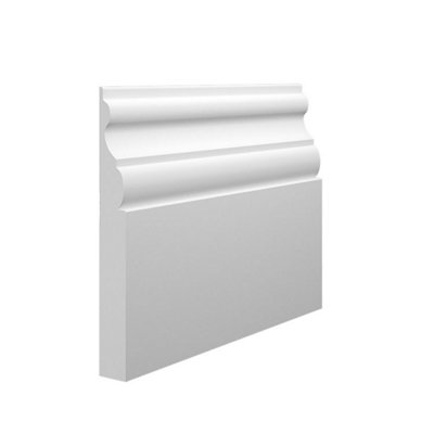 Skirting World Madrid MDF Skirting Board - 170mm x 18mm x 4200mm, primed, no rebate (pack of 4)
