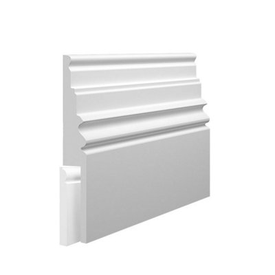 Skirting World Monarch 2 MDF Skirting Board Cover - 220mm x 25mm x ...