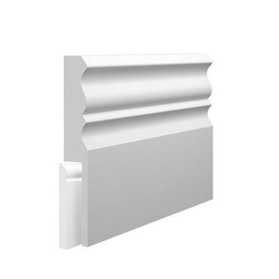 Skirting World Profile 3 MDF Skirting Board Cover - 215mm x 25mm x ...