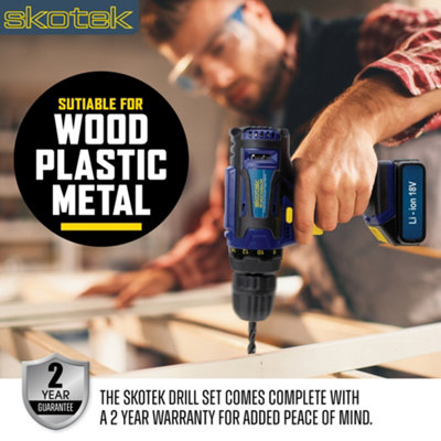 Skotek Cordless Drill Driver 18V/20V Li-Ion Electric Screwdriver ...