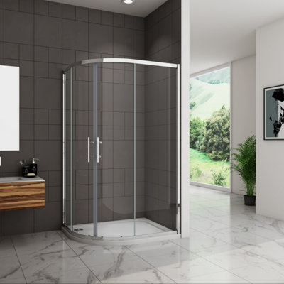 SKY Bathroom 1000x800mm Quadrant Shower Enclosure Corner Cubicle Door ...