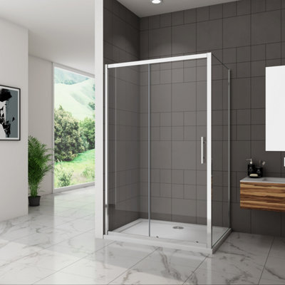 SKY Bathroom 1100x700x30mm Sliding Shower Enclosure Door Glass Screen ...