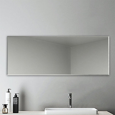 SKY Bathroom 1200x450mm Rectangular Mirror Frameless Wall Mounted ...
