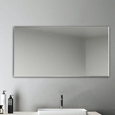 SKY Bathroom 1200x600mm Rectangular Mirror Frameless Wall Mounted Vertical Horizontal Full ...
