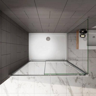 SKY Bathroom 1500x700x30mm Sliding Shower Enclosure Door Glass Screen ...