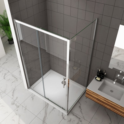 SKY Bathroom 1500x700x30mm Sliding Shower Enclosure Door Glass Screen ...