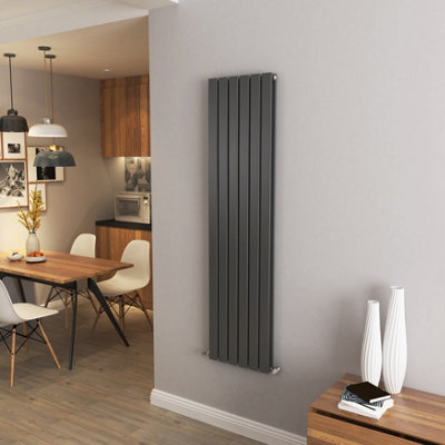 SKY BATHROOM 1600x408mm Double Anthracite High Heat Output Flat Panel ...