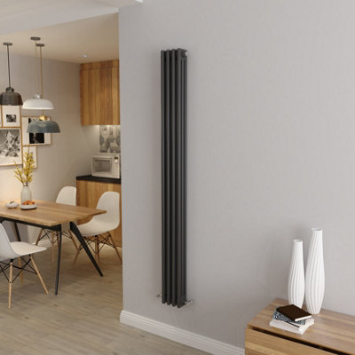 SKY BATHROOM 1800x200mm Anthracite High Heat Output Cast 3 Column ...