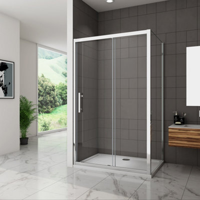 SKY Bathroom 1900mm Shower Enclosure Walk In Sliding Door 760mm Cubicle ...