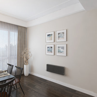 SKY Bathroom 3 Column Cast Iron 300x830mm Horizontal Anthracite Radiator