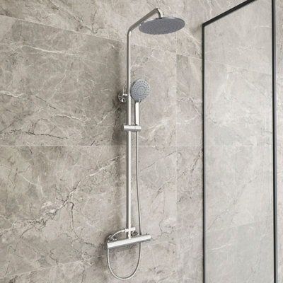 SKY Bathroom 3-spray pattern Chrome Thermostatic Shower kit | DIY at B&Q
