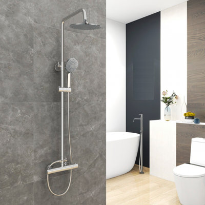 SKY Bathroom 3-spray pattern Chrome Thermostatic Shower kit | DIY at B&Q