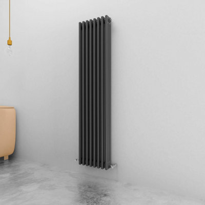 SKY Bathroom Anthracite Radiator 3 Column Cast Iron 1500x380mmVertical ...