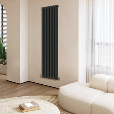 SKY BATHROOM Cast Iron 2 Column Radiator 1800x470mm Anthracite High ...
