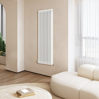 SKY BATHROOM Cast Iron Style Radiator 3 Column 1500x470mm White Vertical