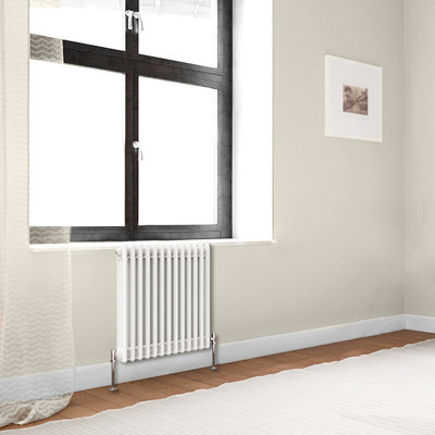 SKY BATHROOM Cast Iron Style Radiator 3 Column 600x605mm White ...