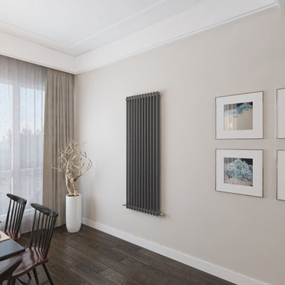 SKY BATHROOM Central Heating Cast Iron 2 Column 1500x560mm Anthracite ...