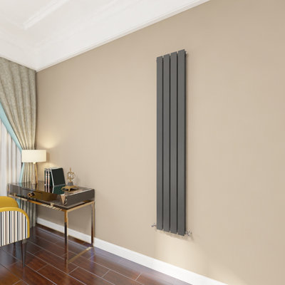 SKY BATHROOM Central Heating Flat Panel 1600x272mm Anthracite Double ...