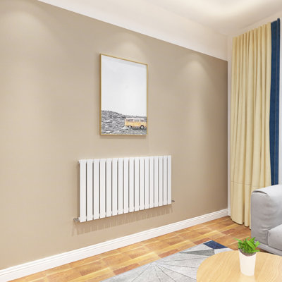 SKY BATHROOM Central Heating Flat Panel 600x1156mm White Single ...