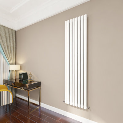 SKY BATHROOM Central Heating Oval Column 1800x472mm White Single ...