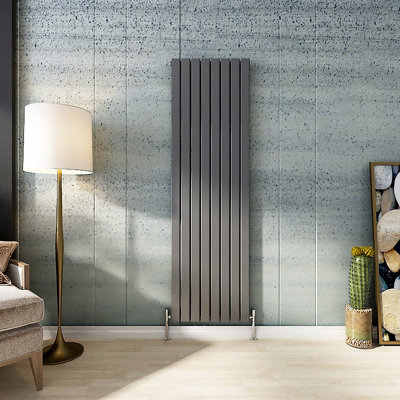 Sky Bathroom Flat Panel Anthracite Radiator Tall Upright Single ...