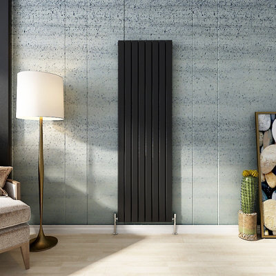 Sky Bathroom Flat Panel Black Radiator Tall Upright Single 1800x544mm ...
