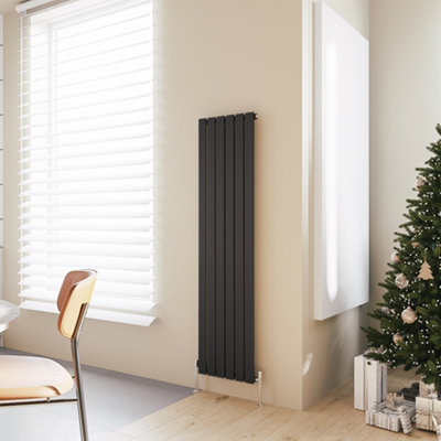 SKY BATHROOM Flat Panel Radiator 1600x408mm Single Anthracite High Heat ...