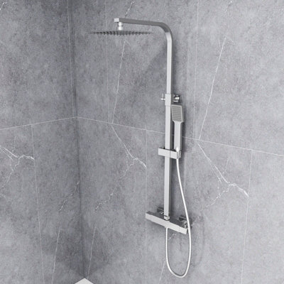 Sky Bathroom Modern Square Exposed Thermostatic Mixer Shower Set Shower