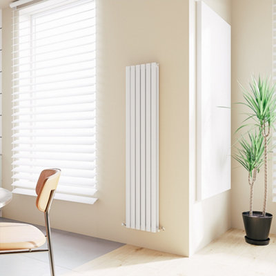 SKY BATHROOM Oval Column Radiator 1600x354mm Double White High Heat ...
