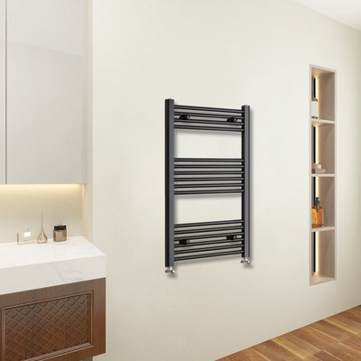 Sky Bathroom Radiator 1000x450mm Straight Heating Black With Angled ...