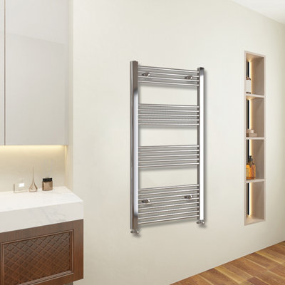 Sky Bathroom Radiator 1400x600mm Straight Heating Chrome With Angled ...