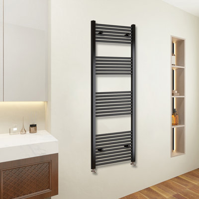 Sky Bathroom Radiator 1800x400mm Straight Heating Black With Angled ...