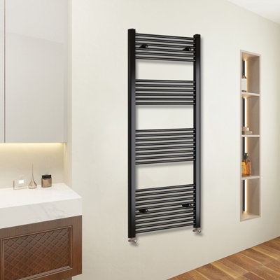 Sky Bathroom Radiator 1800x600mm Straight Heating Black With Angled ...
