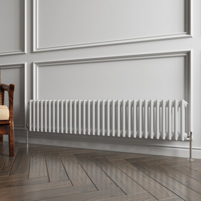 SKY Bathroom Radiator Cast Iron 2 Column 300x1460mm White Horizontal ...