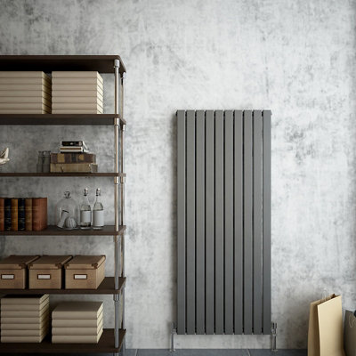 SKY Bathroom Radiator Flat Panel 1600x680mm Anthracite Vertical Single ...