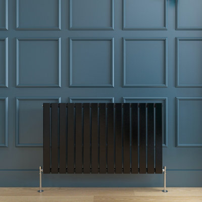 SKY Bathroom Radiator Flat Panel 600x1020mm Black Horizontal Single ...