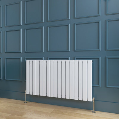 SKY Bathroom Radiator Flat Panel 600x1156mm White Horizontal Double ...