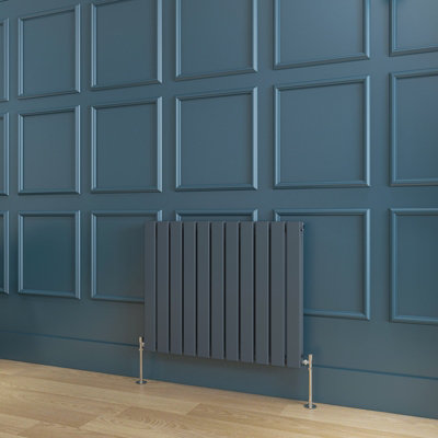 SKY Bathroom Radiator Flat Panel 600x748mm Anthracite Horizontal Double ...