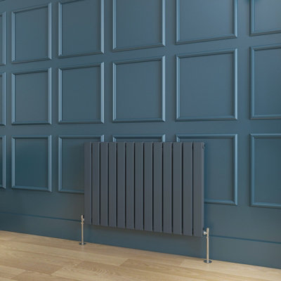 SKY Bathroom Radiator Flat Panel 600x884mm Anthracite Horizontal Double ...