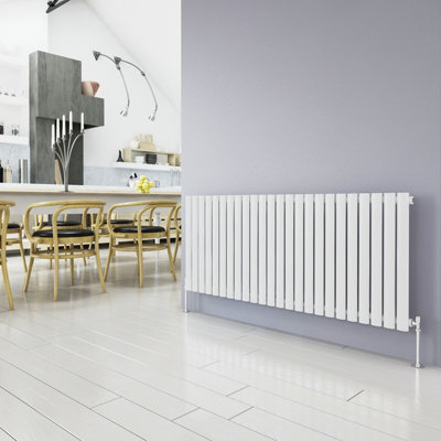 SKY Bathroom Radiator Oval Column 600x1416mm White Horizontal Single ...