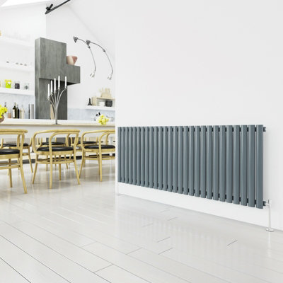 SKY Bathroom Radiator Oval Column 600x1593mm Anthracite Horizontal ...